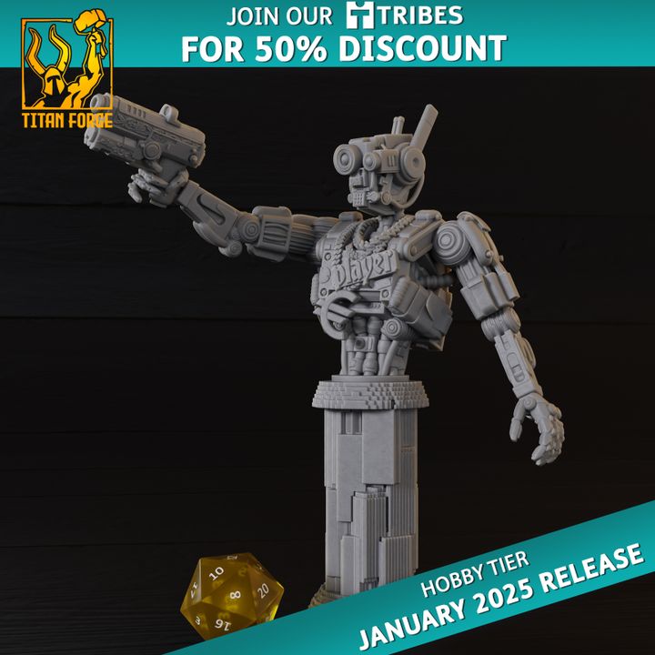 3D Printable Happy - Hobby 75mm model Bust. by Titan Forge Miniatures